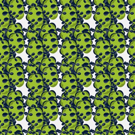 Green Abstract Objects On A White Background Seamless Pattern Vector