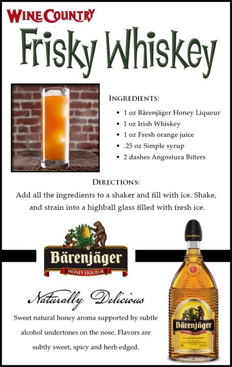 Wine Country New Jersey Cocktail Country Frisky Whiskey