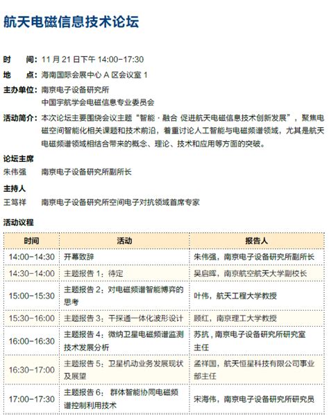 2022年中国航天大会 2022年中国航天大会航天电磁信息技术论坛
