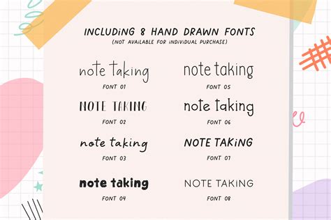 The Note Taking Font Bundle Note Fonts Note Taking Fonts GoodNotes