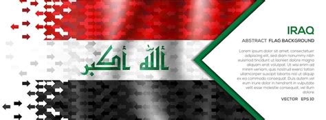 추상 이라크 국기 배너 및 화살표 모양 무역 교환 투자 개념 배경 프리미엄 벡터