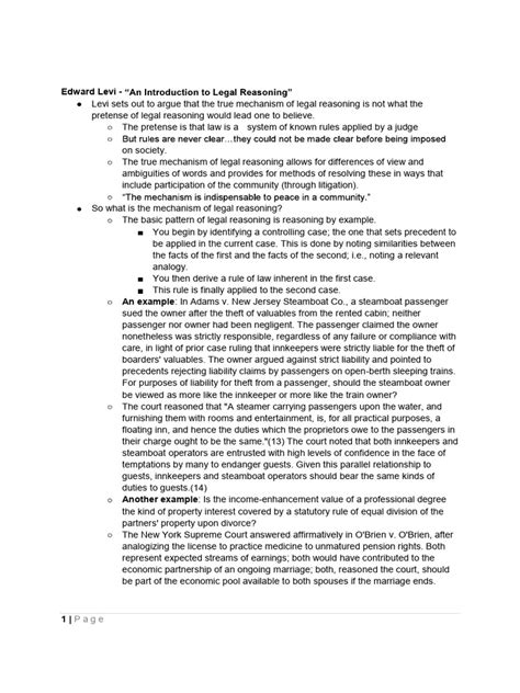 Levis Model Of Legal Reasoning Pdf Precedent Legal Liability