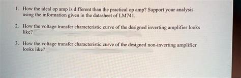 solved 1 how the ideal op amp is different than the practical op amp