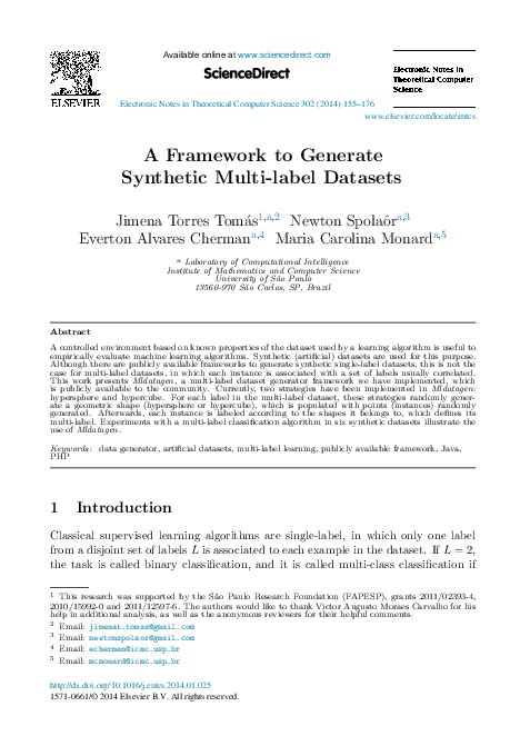 a framework to generate synthetic multi label datasets