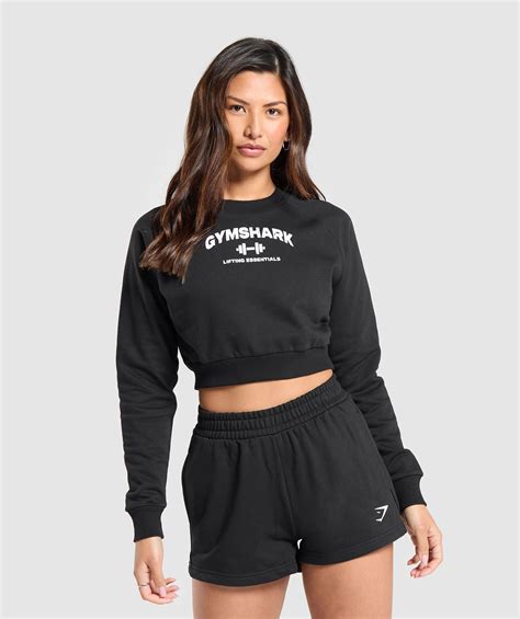 Gymshark Team Gs Cropped Sweatshirt Black Gymshark