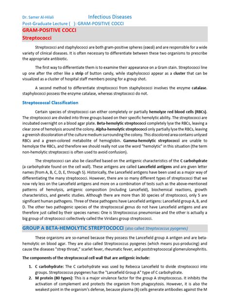 Gram Posative Cocci Pdf Streptococcus Methicillin Resistant Staphylococcus Aureus