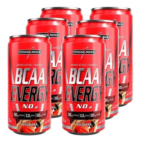 Combo 6x Bcaa Energy Drink 269ml Integralmedica Top Sabor Guaran