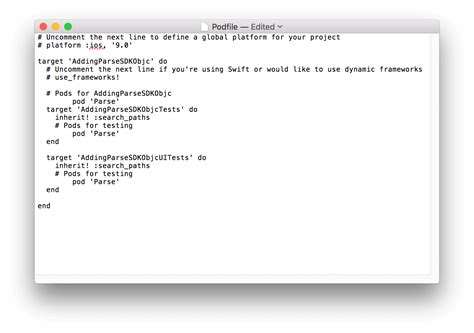 Install Parse Sdk On Your Ios Objective C Project Back4app Backend