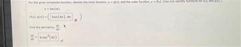 Solved For The Given Composite Function Identify The Inner