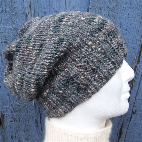 Mens Beanie Pattern Slouch Hat Knitting Pattern Easy Knit Etsy Australia