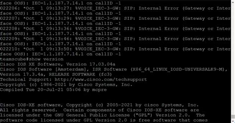 Solved Voiceiec 3 Gw Sip Internal Error Gateway Or Interface Oos Cisco Community