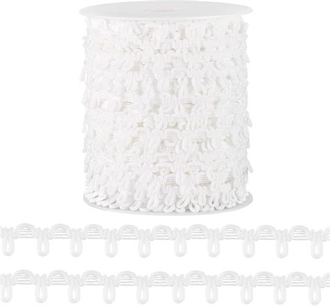 50 Yards Braid Trim With Elastic Button Loops White Button Elastic Loop