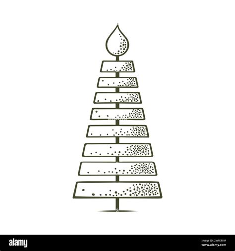 Sketch Of Topiary Conifers Sheared Thuja Bowl Geometric Trees For