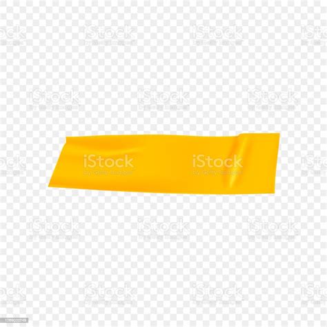 투명 한 배경에 격리 된 노란색 덕트 수리 테이프 고정을 위한 사실적인 노란색 접착 테이프 조각 접착제 종이 접착 사실적인 3d 벡터 일러스트레이션 개체 그룹에 대한 스톡