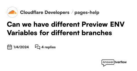 Can We Have Different Preview Env Variables For Different Branches