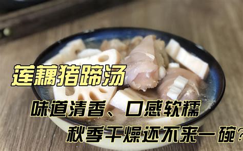 莲藕猪蹄汤味道清新口感软糯秋季干燥快来一碗吧 哔哩哔哩