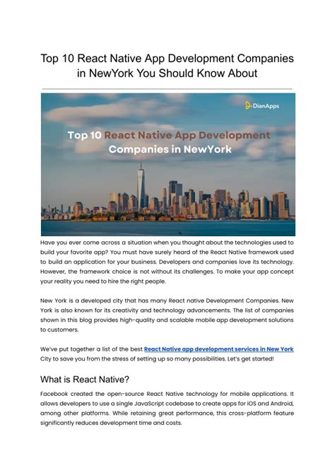 Ppt Top 10 React Native App Development Companies In Newyork You Should Know About Powerpoint
