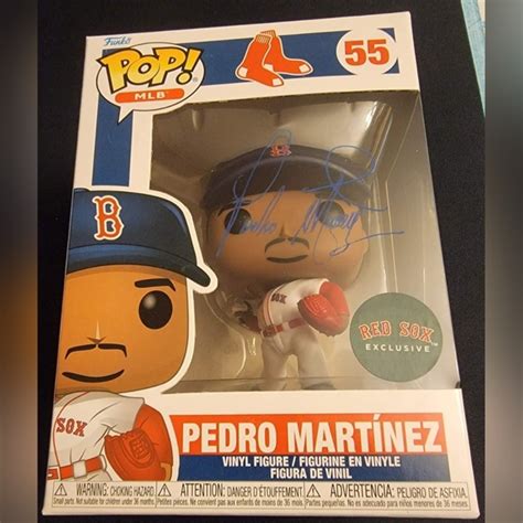 Other Pedro Martinez Signed Mlb Funko Pop 55 Red Sox Exclusive Poshmark
