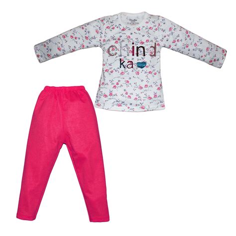 قیمت و مشخصات ست تی شرت و شلوار دخترانه کد 7777ba زیراکو