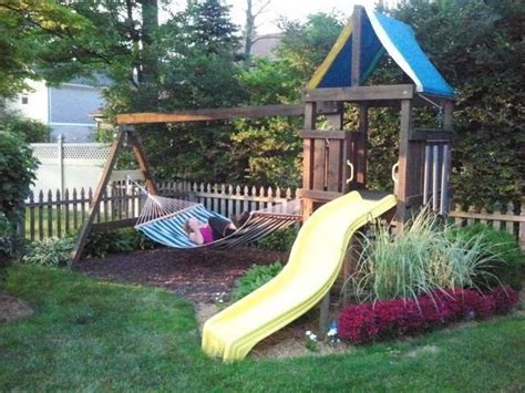 Like The Landscaping Around The Swing Set Backyard Playground