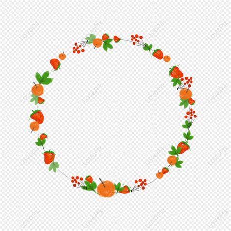 둥근 식물 화환 테두리 Png 일러스트 무료 다운로드 Lovepik