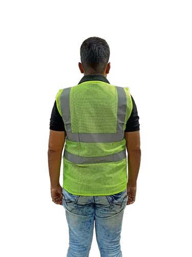 Without Sleeves Net Green Safety Jacket 4 For Induatrial Size Free