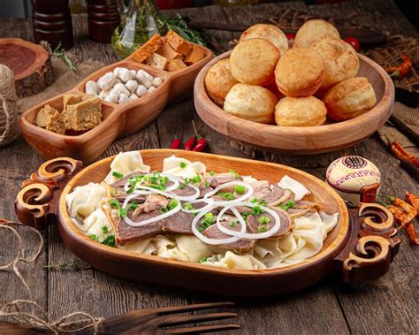 Premium Photo Kazakh National Traditional Cuisine Dishes
