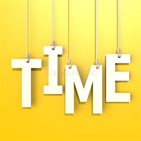 Time Word In Yellow Background Stock Illustration Illustration Of