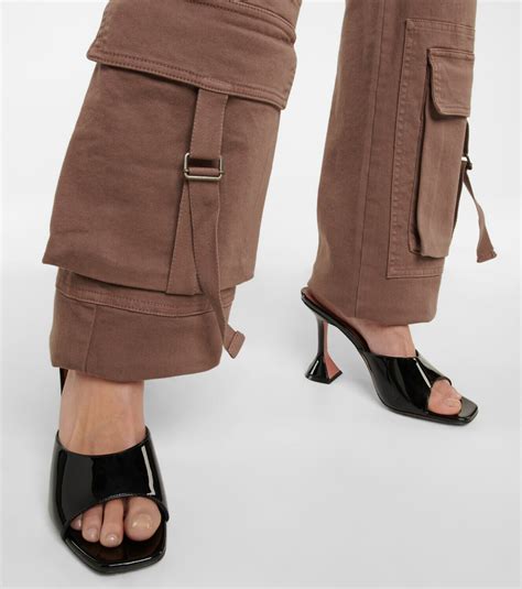 Amina Muaddi Lupita Patent Leather Mules Amina Muaddi