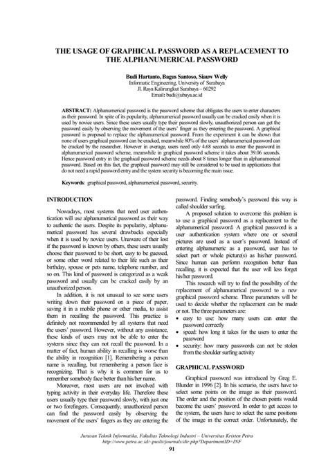 Pdf The Usage Of Graphical Password As A Replacement To The Alphanumerical Password