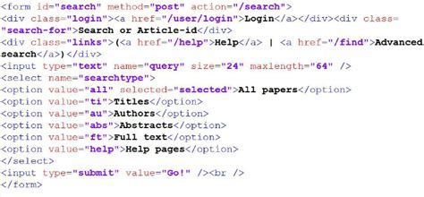 Arxiv Search Interface Html Source Code Download Scientific Diagram