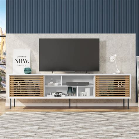 Rack Para Tv Até 75 Polegadas Industrial 220cm Em Bp Porta Ripada