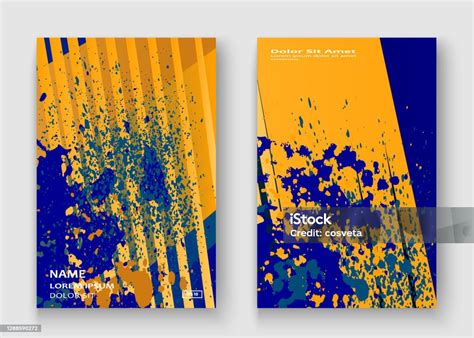 크리에이티브 커버 프레임 디자인 페인트 스플래터 벡터 일러스트레이션 네온 흐린 노란색 파란색 그라데이션 미래형 추상템플릿 디자인 리플렛 컬러풀 한 줄무늬 선 패턴 기하학적