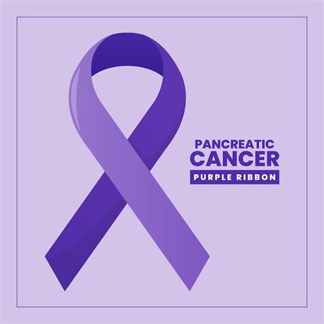 Premium Vector Pancreatic Cancer Purple Ribbon Eps Vector