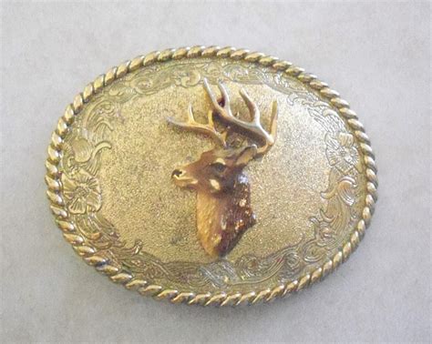Deerbuck Belt Buckle By Raintree 1978 Vintage Co Gem