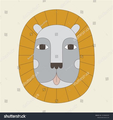Stylized Lion Head Flat Vector Illustration Stock Vector Royalty Free 2159684205 Shutterstock