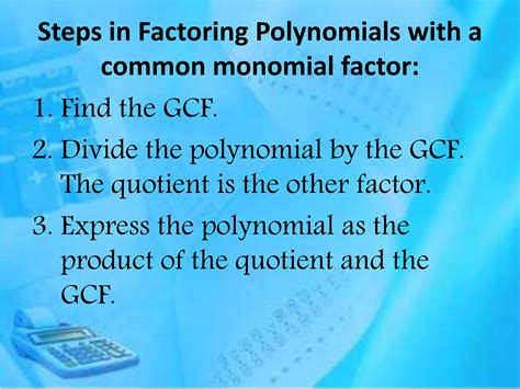 Common Monomial Factor Pptx