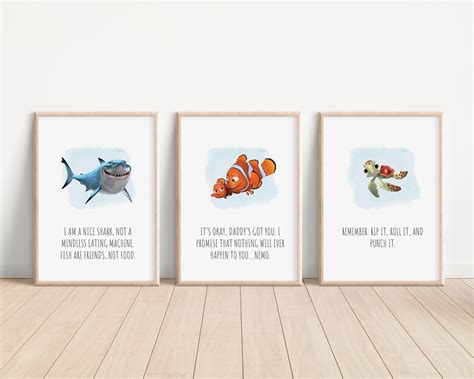 Finding Nemo Quotes Crush Squirt Bruce Dory Marlin Disney Etsy