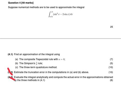 solved question 4 [40 marks] suppose numerical methods are