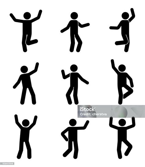 행복 한 사람들 스틱 그림 아이콘 세트입니다 남자 그림을 축 하 하는 다른 포즈에 아이콘에 대한 스톡 벡터 아트 및 기타 이미지 아이콘 사람들 손을 올림 Istock