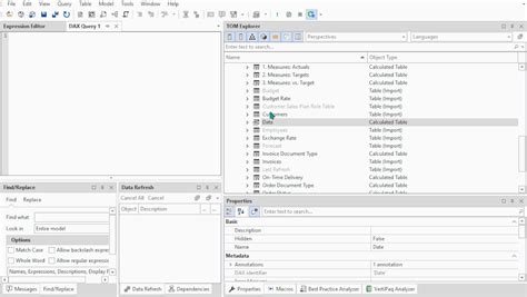 check and query data from tabular editor — data goblins