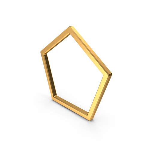 Gold Basic Outline Pentagon Icon Png Images And Psds For Download