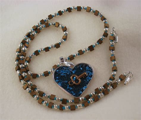 D Olivia Jewelry And More Blue Glitter Resin Pendant
