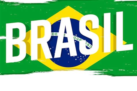 Bandera De Brasil Con Pincel Grunge Vector Premium