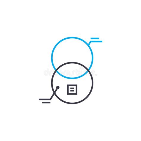 Interaction Analysis Vector Thin Line Stroke Icon Interaction Analysis Outline Illustration