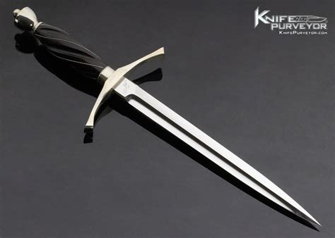 Dr Fred Carter Custom Knife Fluted Ebony With Braided Wire Dagger