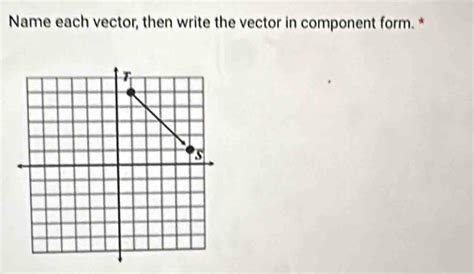 Solved Name Each Vector Then Write The Vector In Component Form Math