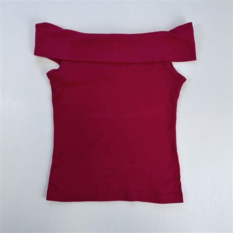 Y2k Bay Pink Bardot Top Vintage Bay Hot Pink Off The Depop