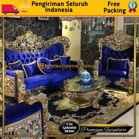 Jual Estetika Kursi Tamu Sofa Bellagio Kopper Full Ukir Jepara Mewah