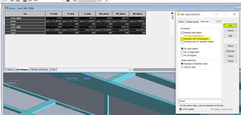 How To Display Maximumminimum Forces For Beams Supporting Slabs In